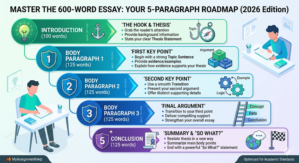 600-Word Essay Guide: Pages, Paragraphs & 2026 Standards